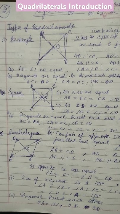 Quadrilaterals Introduction#class9thmathematics #youtubeshorts #maths ...