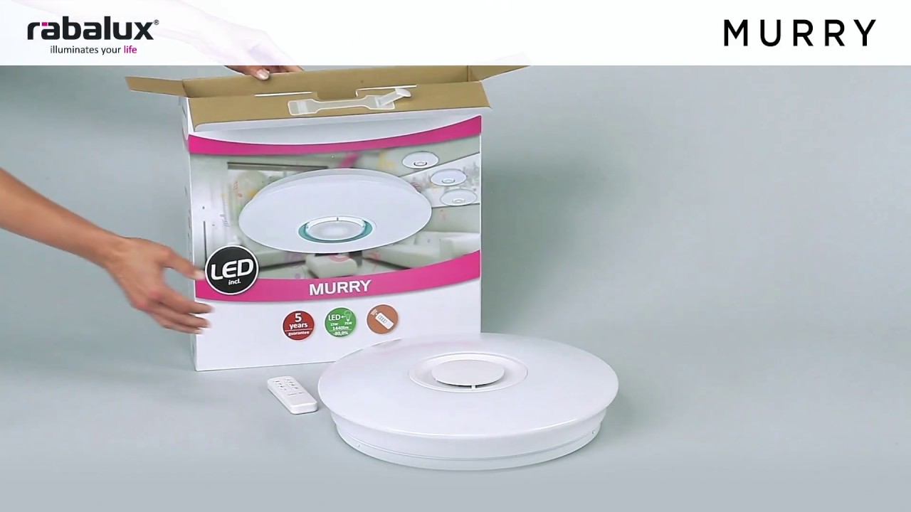Rabalux 4541 Murry LED ceiling lamp with switch (EN) - YouTube