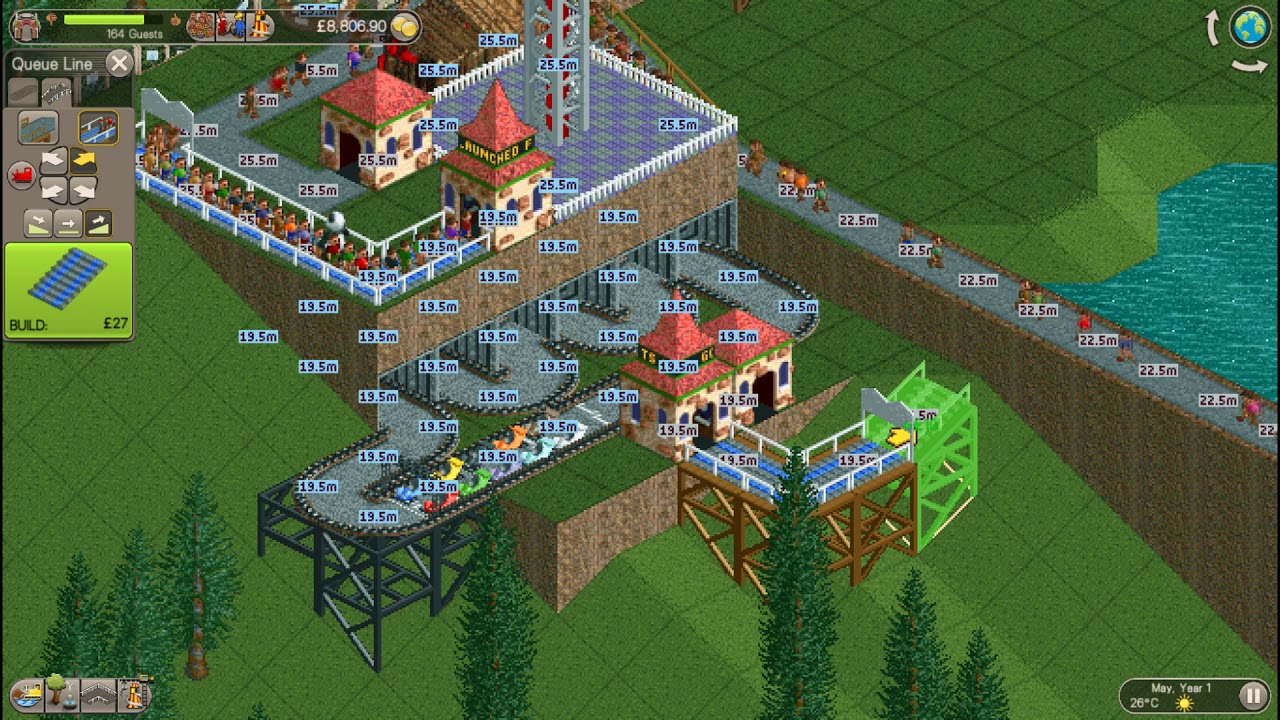 RollerCoaster Tycoon classic Butterfly Dam playthough - YouTube