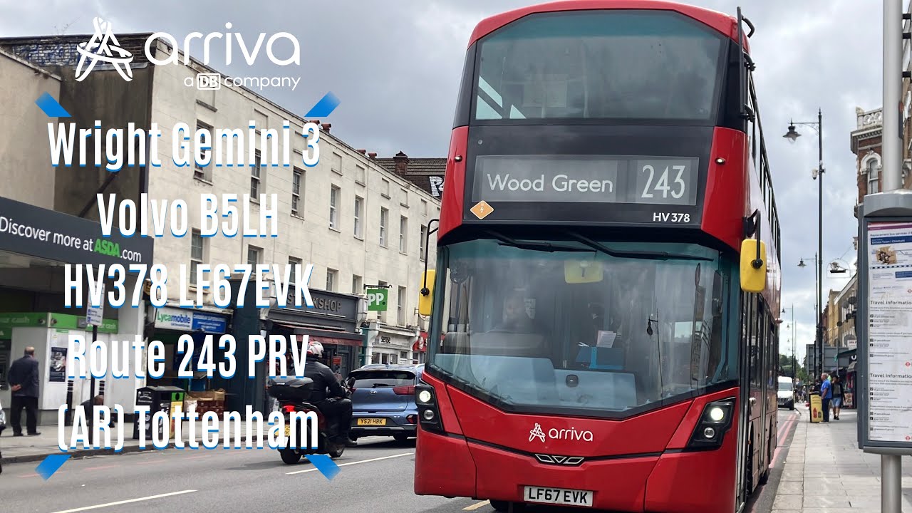 PRV on the Arriva London Wright Gemini 3 B5LH HV378 LF67EVK on bus ...