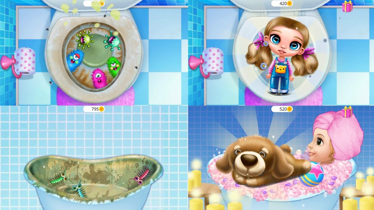 Cleanup 5 fun cleaning games - games for Kids - YouTube