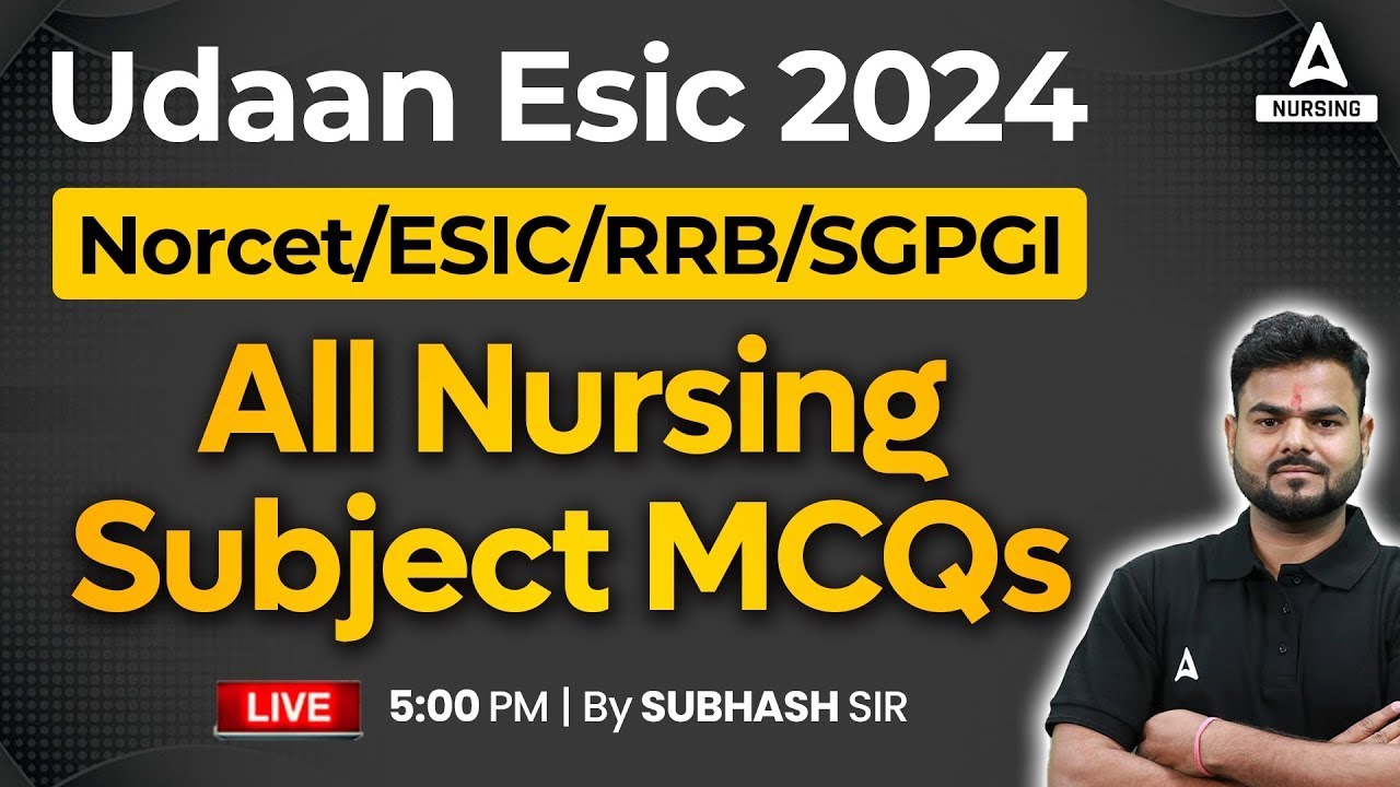 ESIC Nursing Officer Class 2024 | Previous Year Question Paper (MCQs ...