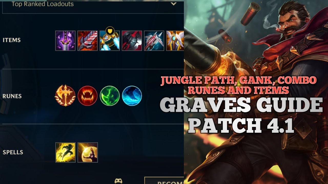 GRAVES GUIDE | PATCH 4.1 | BEST JUNGLE ROTATION, ITEMS AND RUNES, COMBO ...
