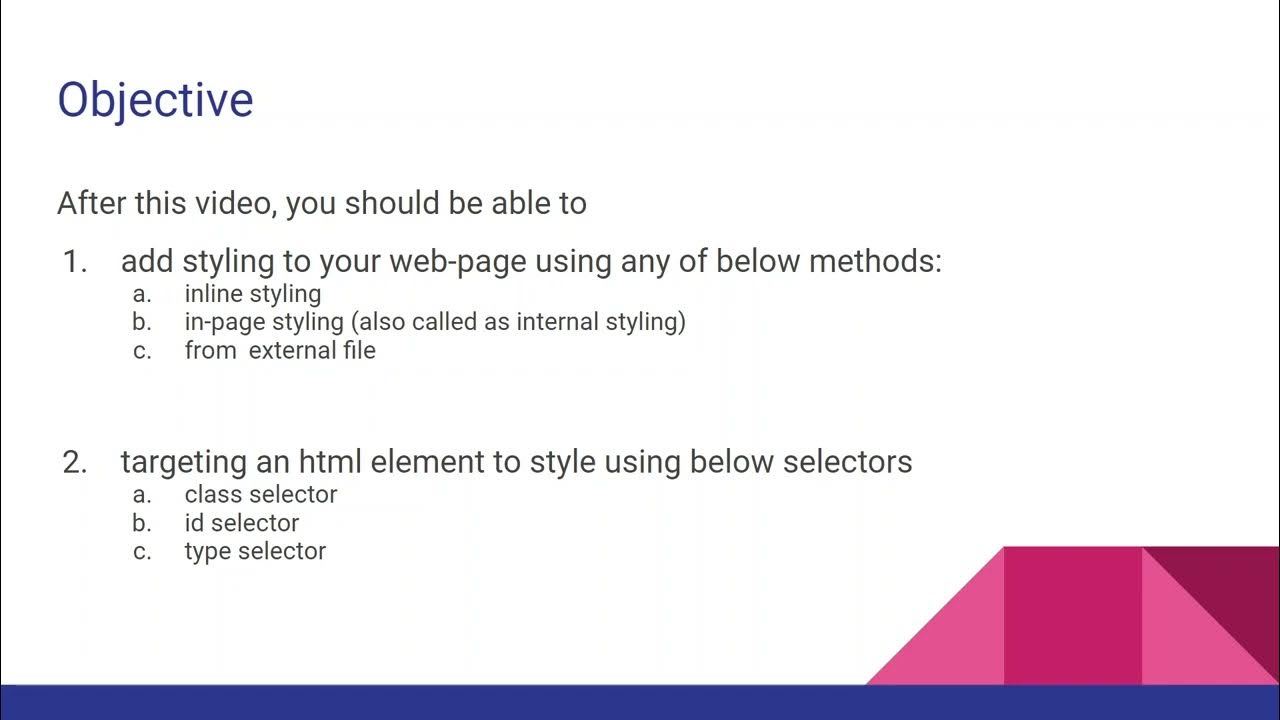 Applying css style to your html pages - YouTube