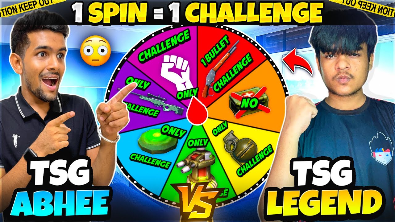 Spin The Wheel 🎡 1 Spin = 1 Challenge 😨 | Tsg Abhee Vs Tsg Legend ...