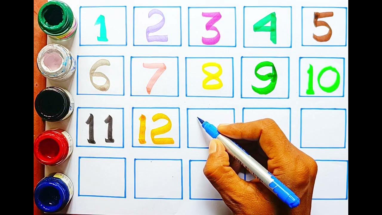 numbers, learn to count, ginti ek do tin char, counting and colours for toddlers #kids - YouTube