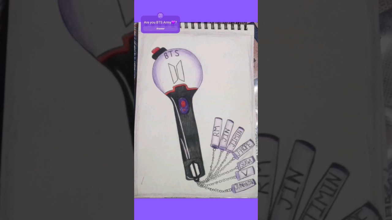BTS Army bomb drawing💜||Are you BTS Army? #shortvideo #art #BTS - YouTube