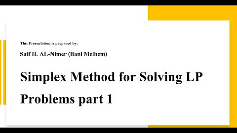 Simplex Method - YouTube