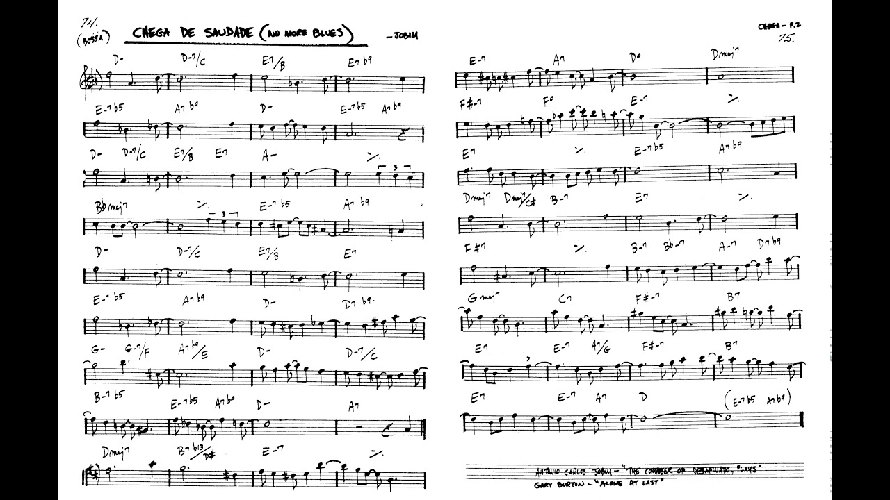 real book solo piano: chega de saudade (Tom Jobim) - YouTube
