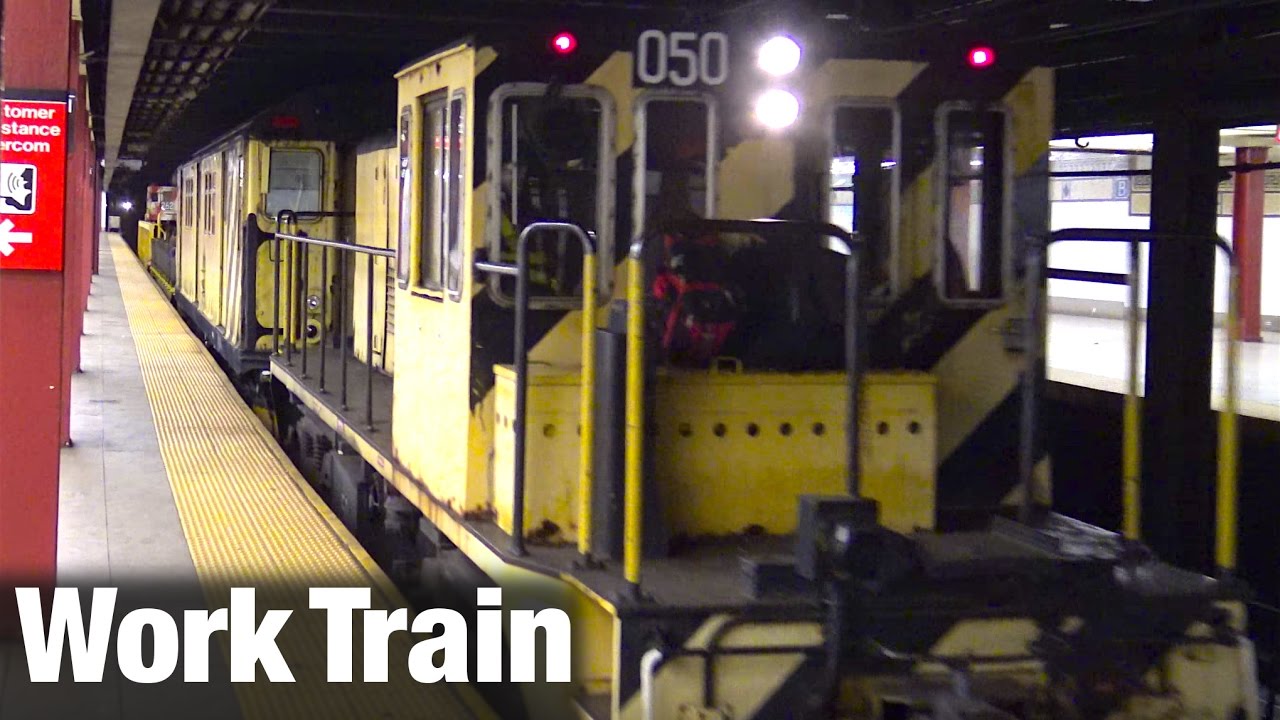 ⁴ᴷ Work Train passing through Broad Street en-route to Brooklyn - YouTube