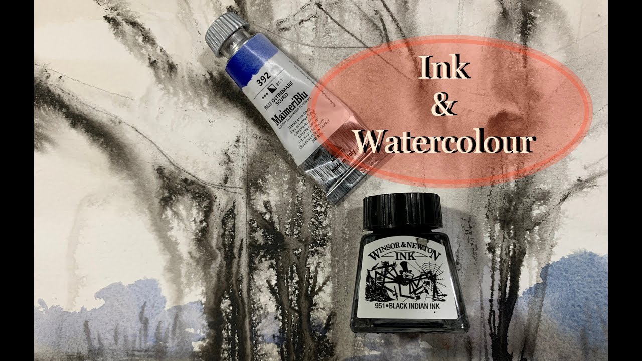 Mix Indian Ink With Watercolour For Instant Results - YouTube