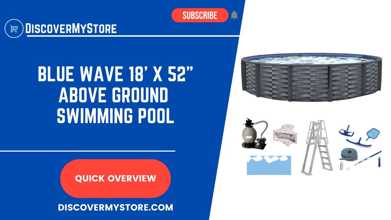 Blue Wave 18' x 52" Above Ground Swimming Pool - YouTube