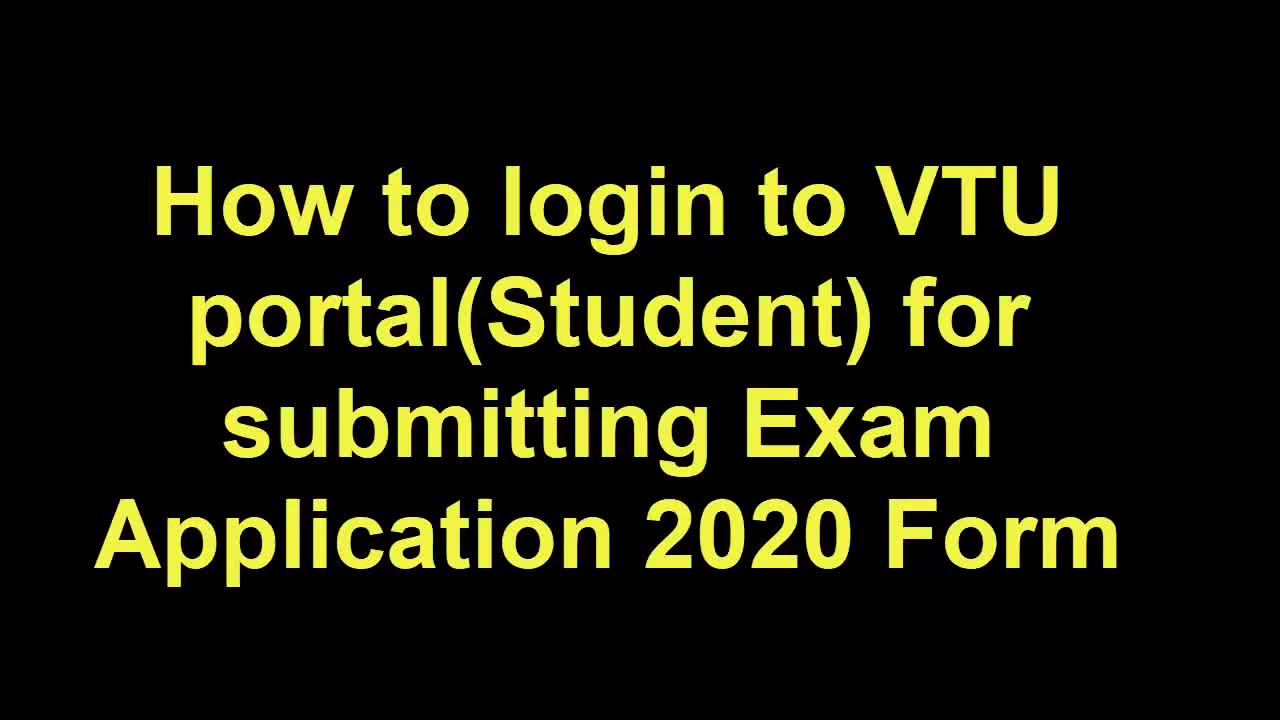 How to login for VTU UG / PG Examination Application Form 2020 - YouTube