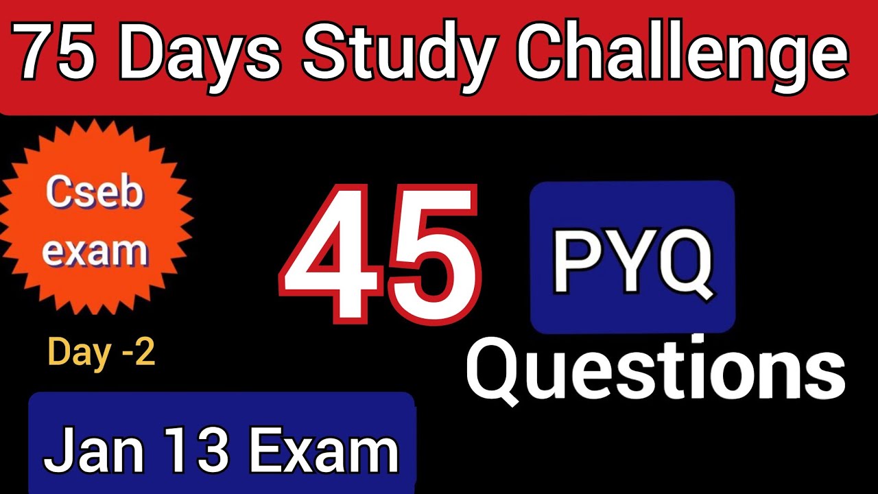75 Days study 45 PY Qquestions Topics Jan 13 exam - YouTube