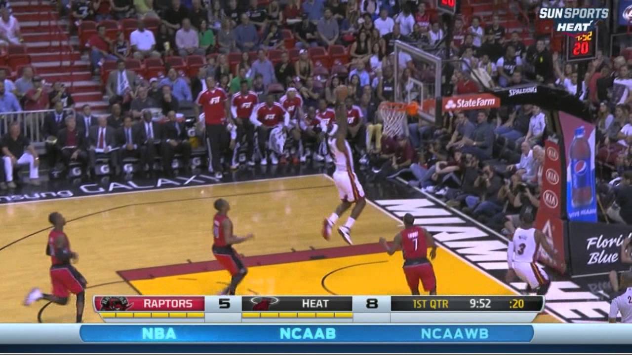 Dwyane Wade to Lebron James Alley-oop vs Raptors - YouTube