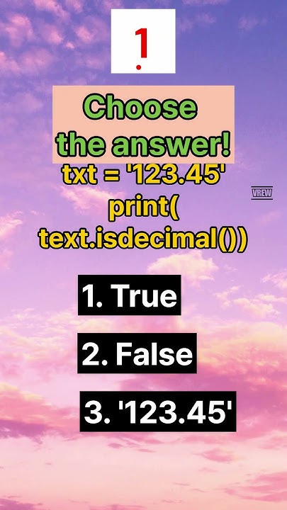 Lets Learn Isdecimal Function Of Python Quiz Pythontutorial Learnpython Python