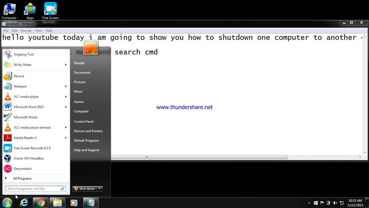 how to remotely shutdown someone pc using a cmd - YouTube