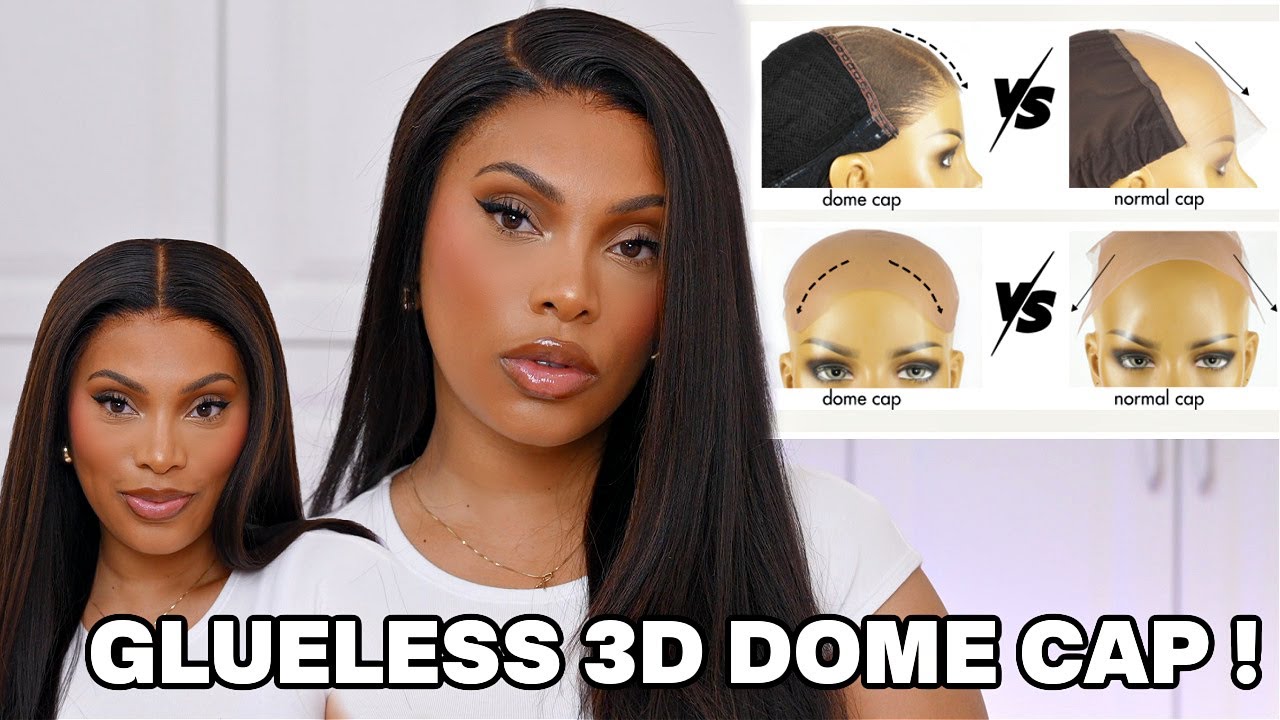 NEW 3D DOME CAP WIG!!!! GLUELESS WIG INSTALL | BEGINNER FRIENDLY - YouTube