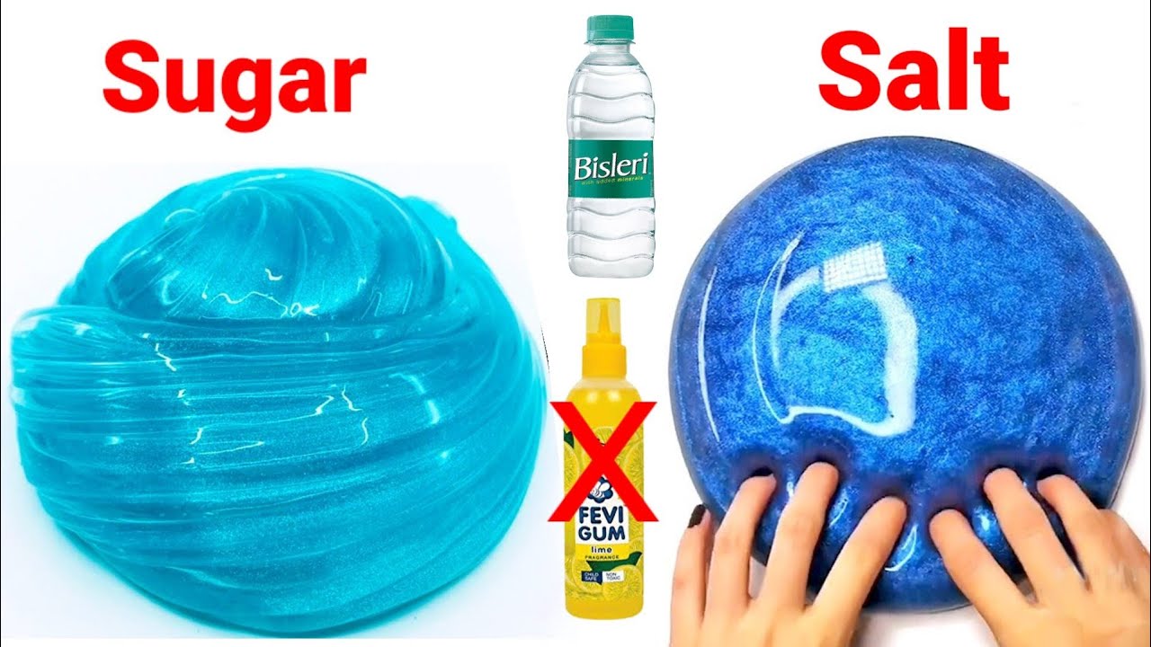 No Borax No Glue Only Sugar & Salt Slime/DIY FLUFFY SLIME/Homemade ...
