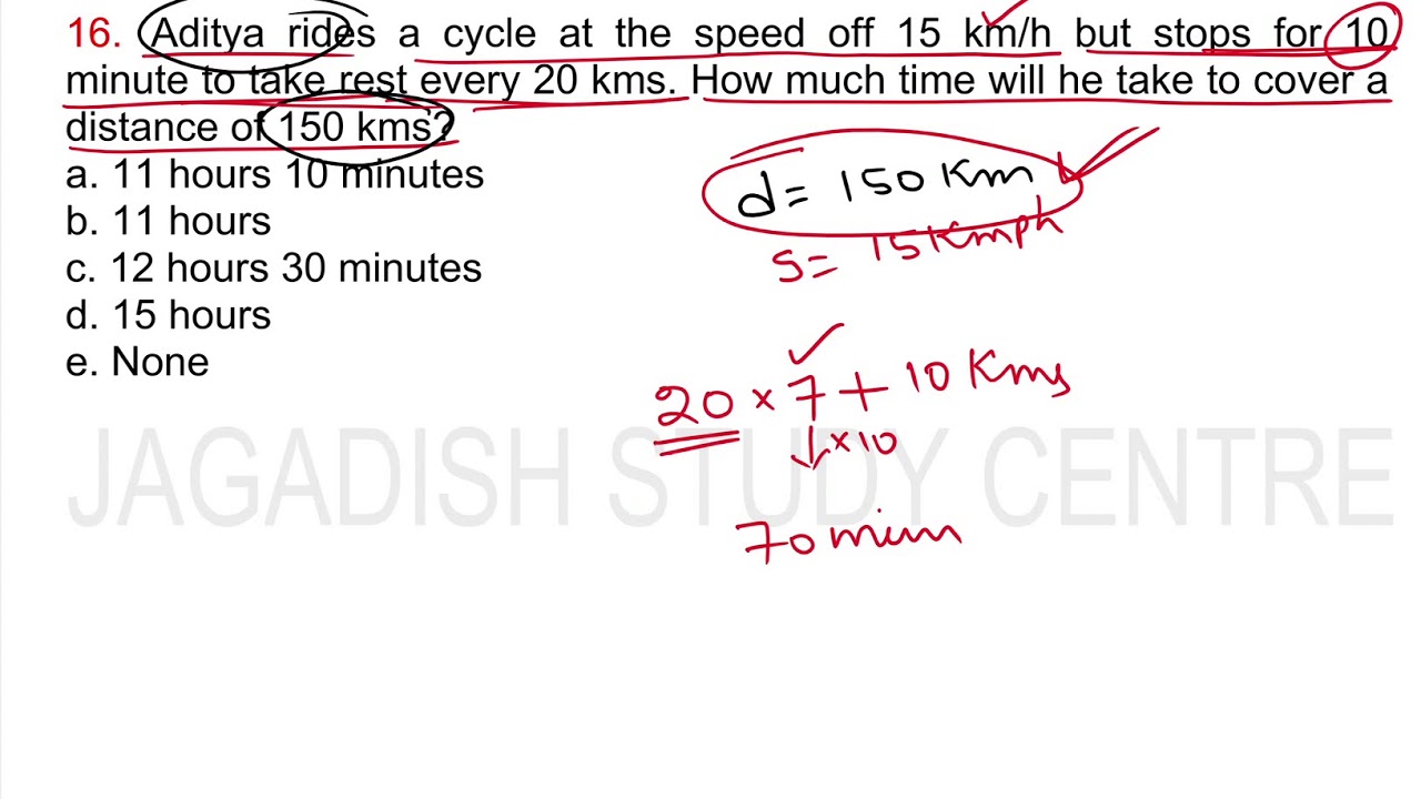 16 Moderate Speed Time and Distance - YouTube