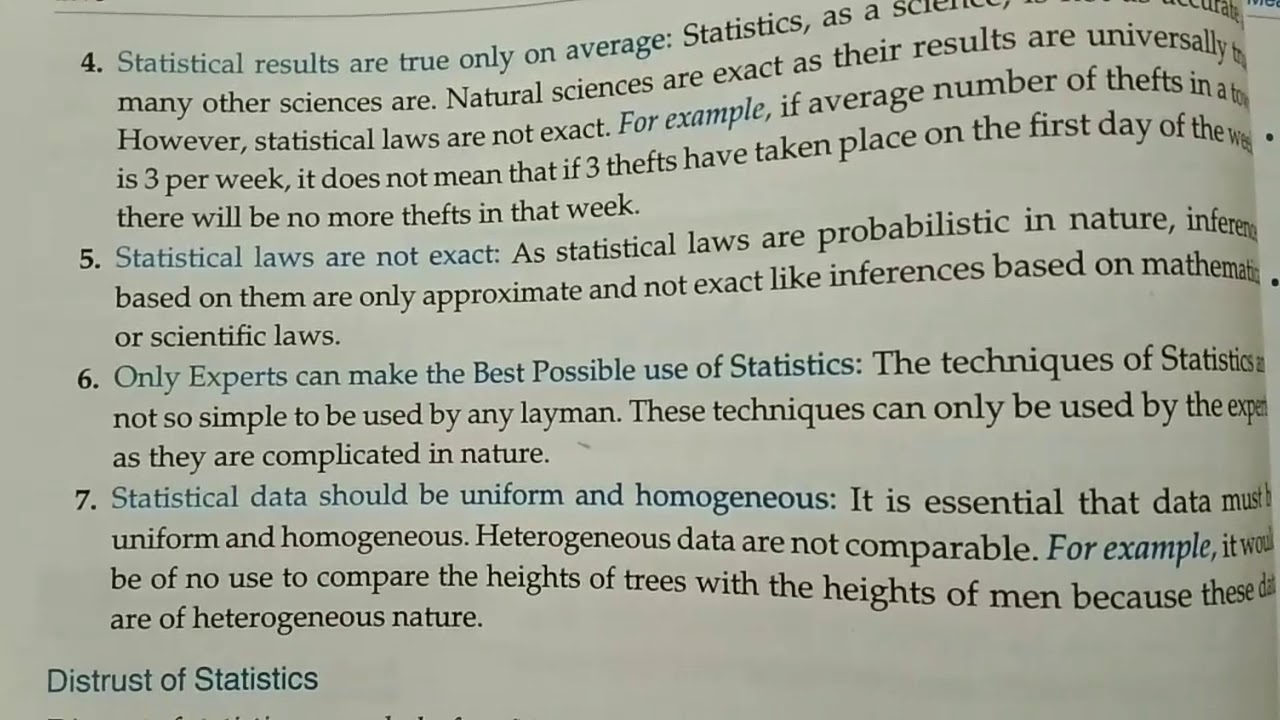 XI| Part-IV Ch.3 Meaning,Scope and Importance of Statistics - YouTube