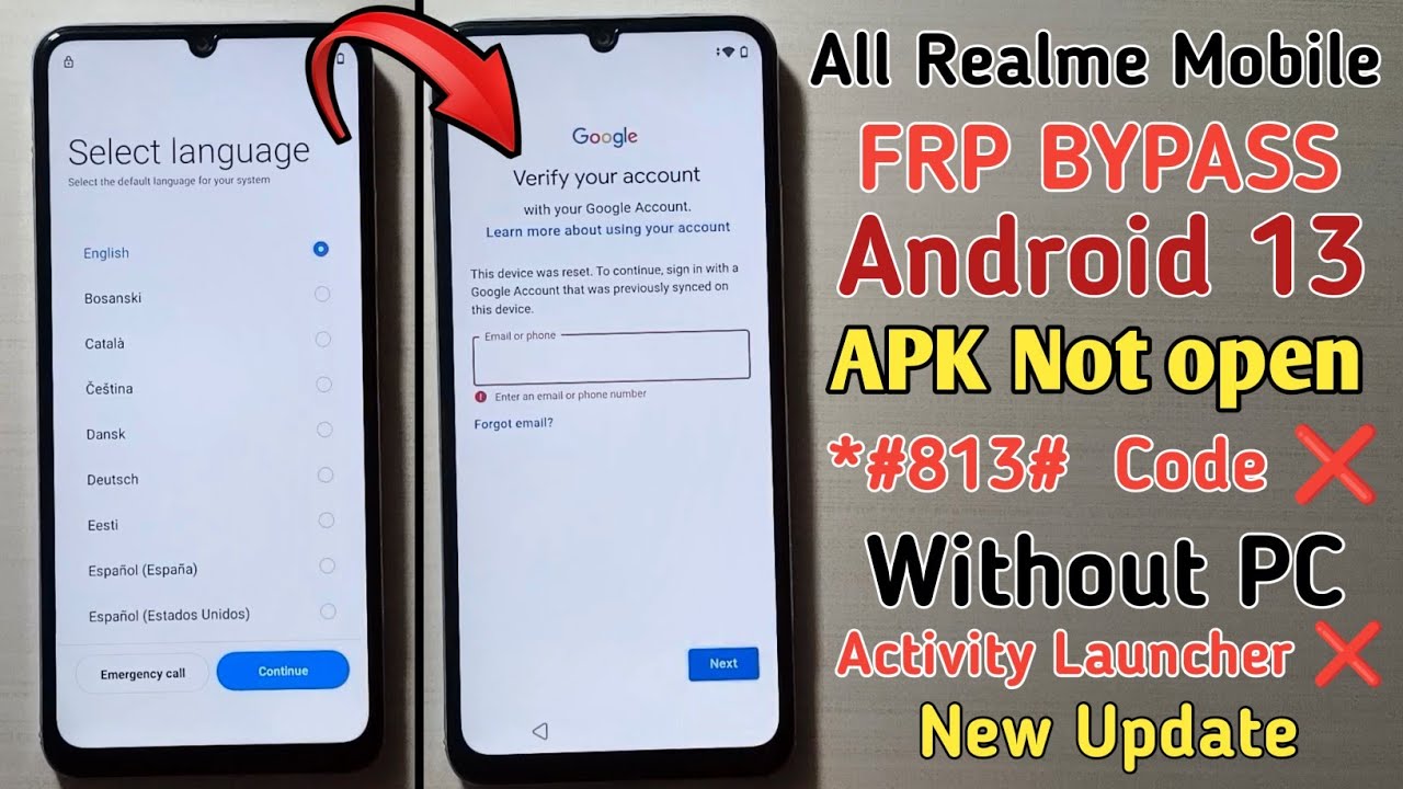 All Realme FRP Bypass Android 13 | *#813# Code Not Work | Realme Google ...