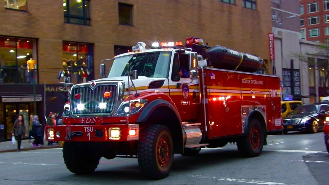 | FDNY Box 1163 | R1/TSU 1 on scene for an Unstable Crane - YouTube