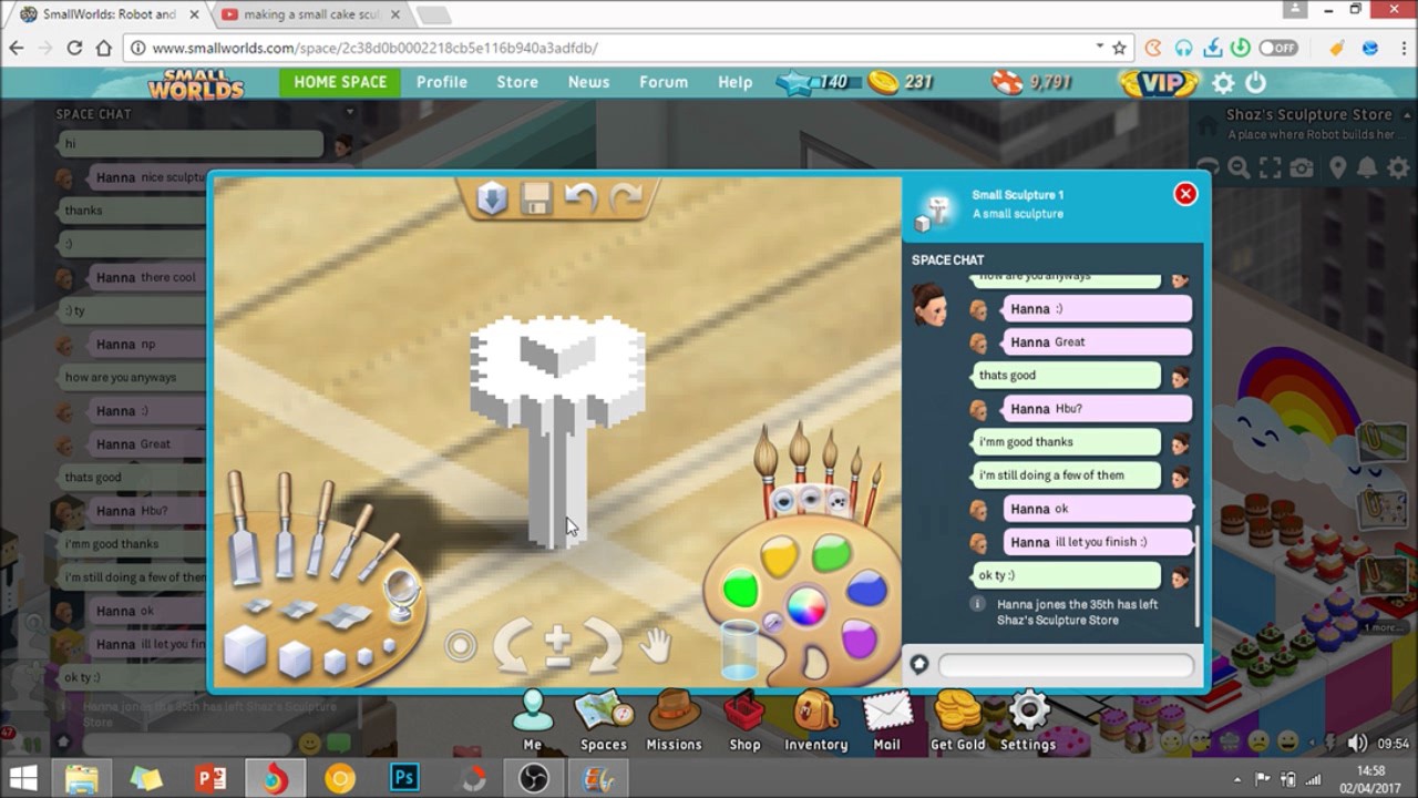 Making a simple flower sculpture on smallworlds - YouTube