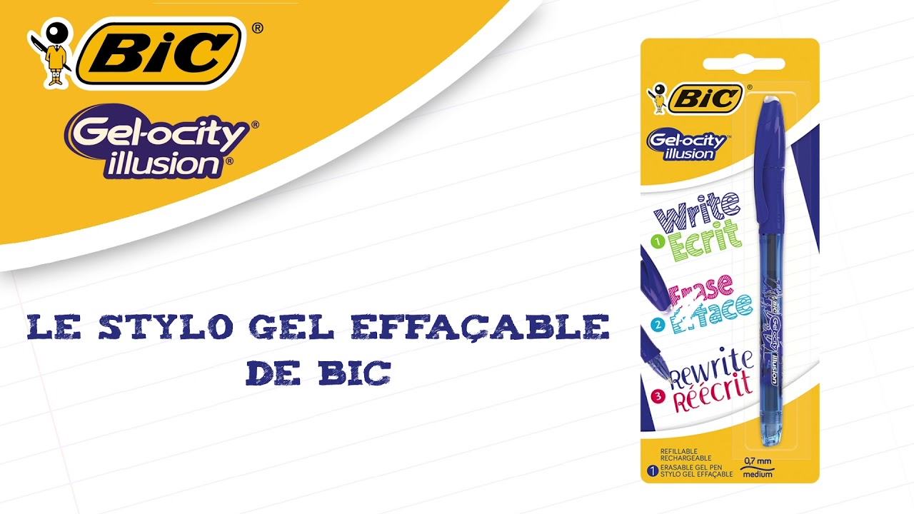 BIC® Gelocity Illusion, le nouveau stylo gel effaçable de BIC - YouTube