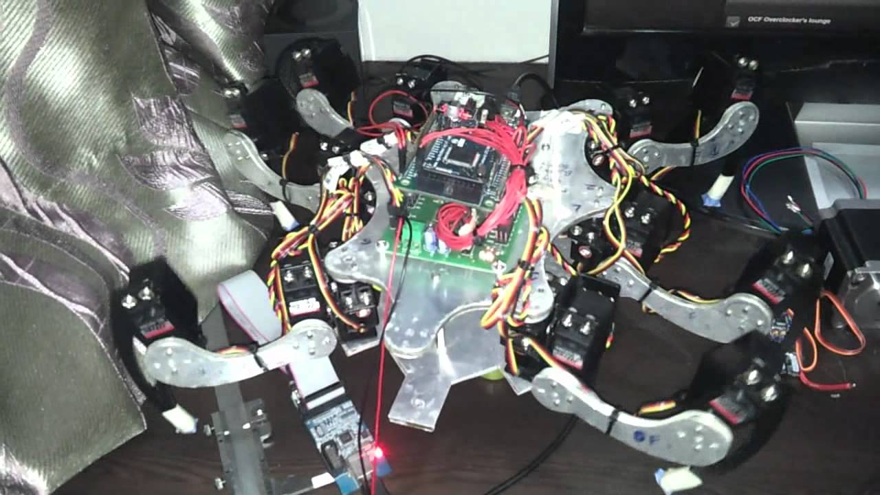 Hexapod Inverse Kinematics And Tripod Gait Test Youtube
