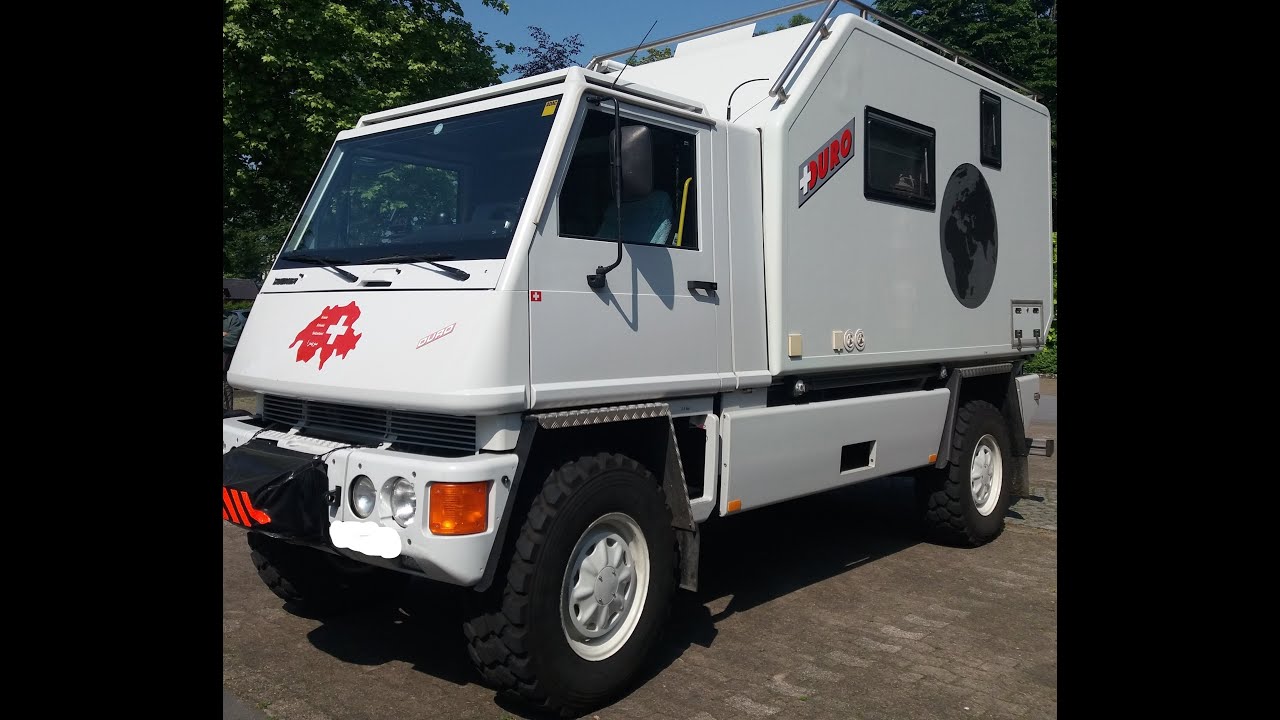 Swiss expedition vehicle - Ex- Army Bucher Duro 4x4, Automatic - YouTube
