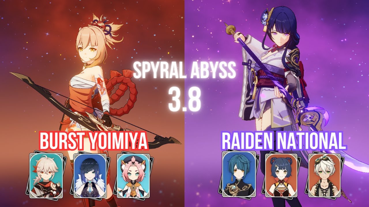 BURST YOIMIYA and RAIDEN NATIONAL | Genshin Impact Abyss 3.8 - YouTube