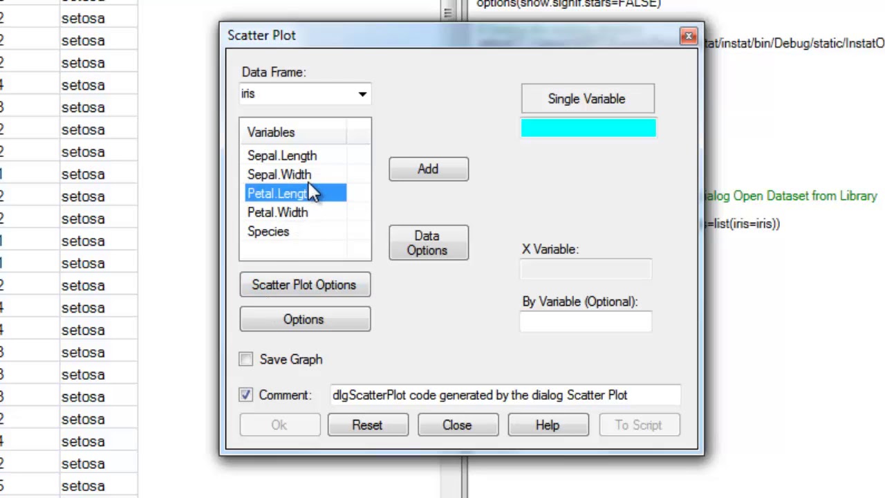 How to Create Scatter Plots using R-Instat - YouTube