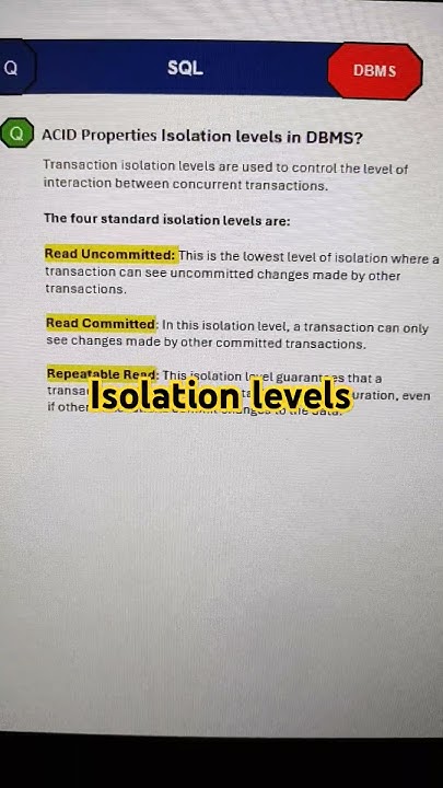 Isolation levels in DBMS - YouTube