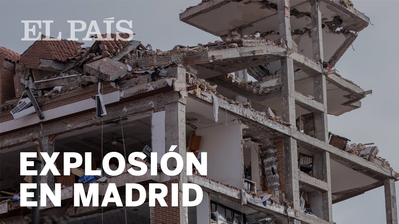 El momento tras la explosión de un edificio en Madrid - YouTube