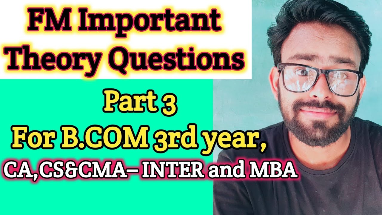 (2019)Part 3– FM Theory Classes || Important Theory Questions ...