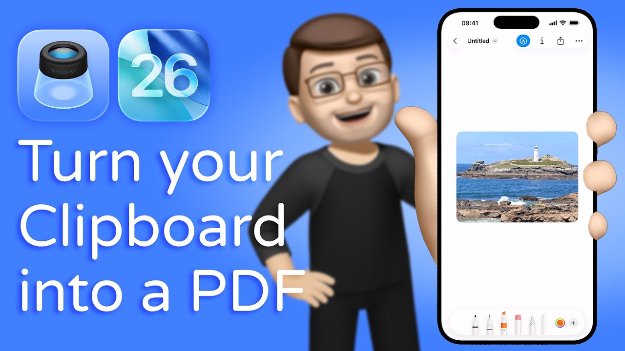 Turn Clipboard Content into a PDF Document in Preview (iOS26) - YouTube