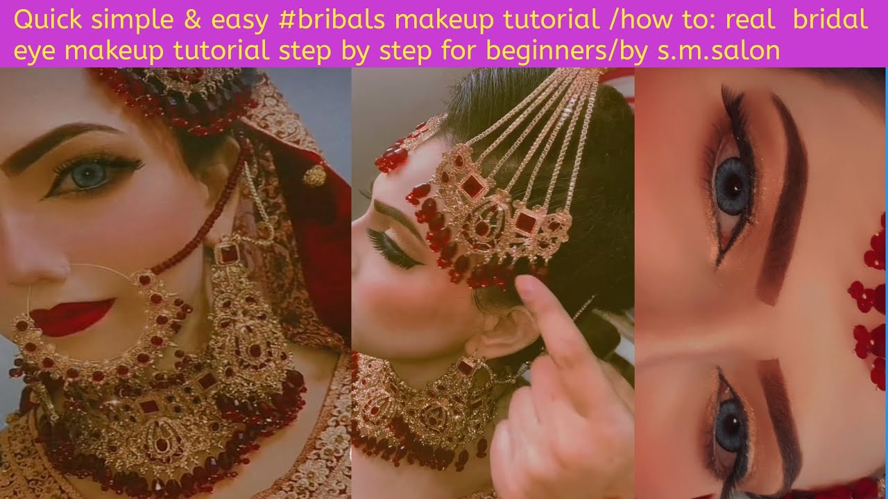 Quick simple & easy makeup tutorial /how to: bridal eye makeup tutorial step by step for ...