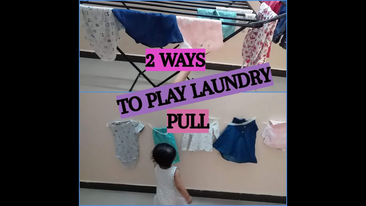 2 Ways to play laundry pull activity | for 1 year + - YouTube
