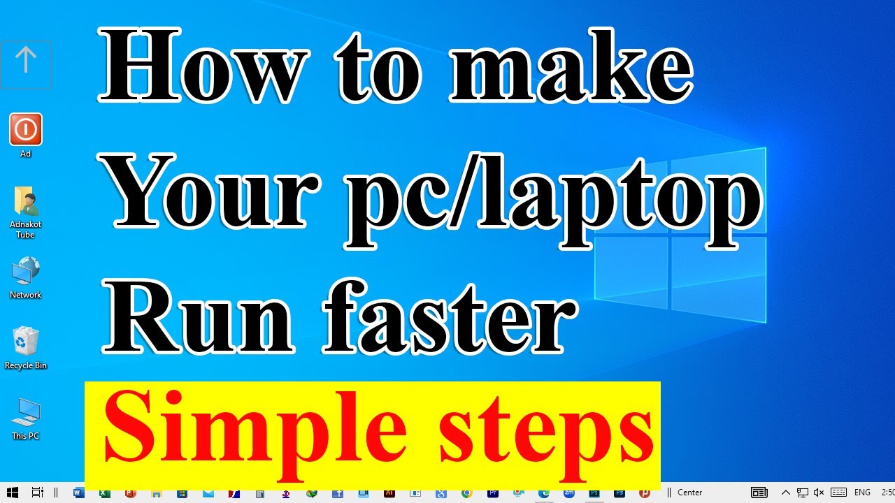 How to make your pc/laptop run faster (Simple steps) - YouTube