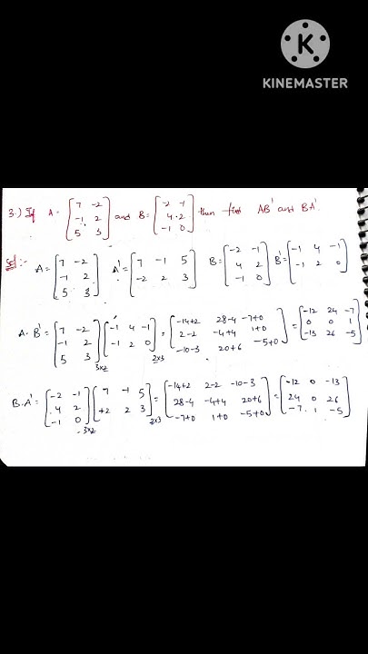class11, Matrices, ex3(c),2nd Roman 3prblm - YouTube