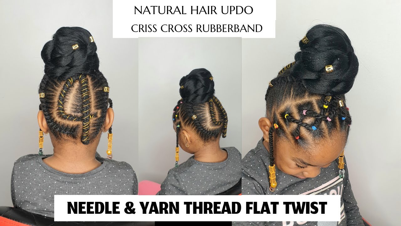NUMBER 4 NEEDLE & YARN THREAD FLAT TWIST/ EASY RUBBER BAND UPDO'S CRISS ...