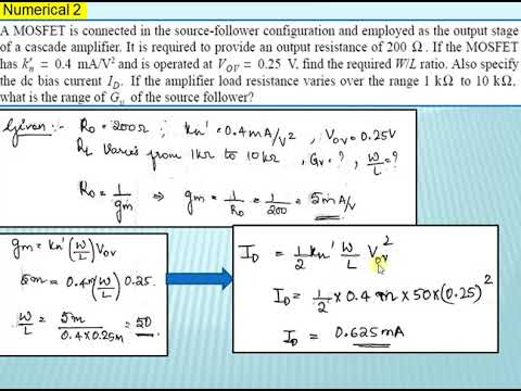 Numericals on Common Drain Amplifier/ Source Follower - YouTube