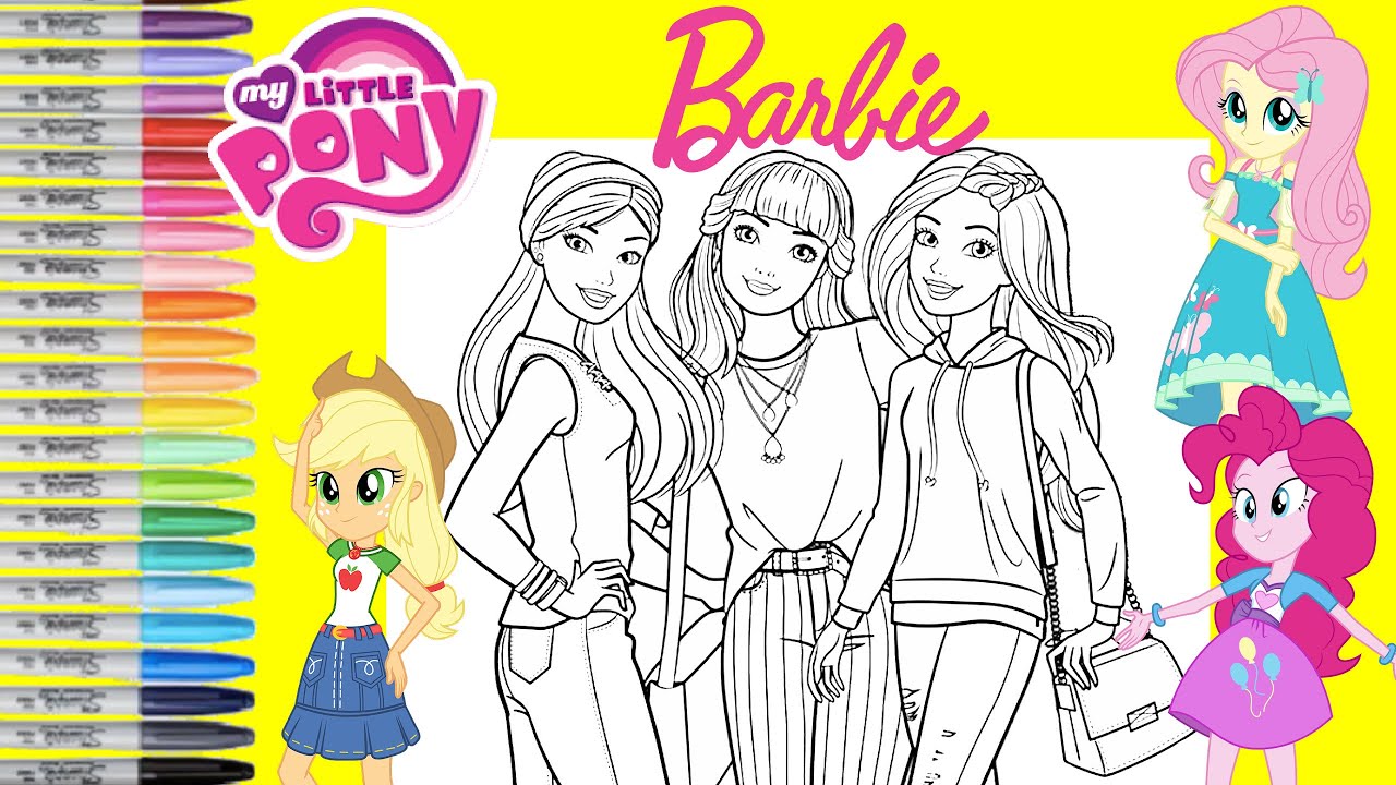 Barbie and Friends Makeover as My Little Pony Applejack Fluttershy and ...