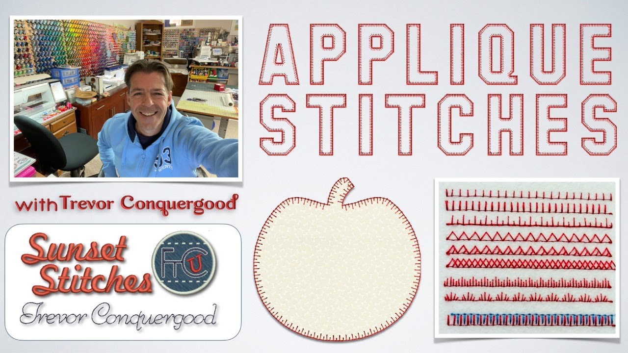 Appliqué Stitches - The At of Machine Embroidery Appliqué - YouTube