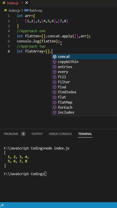 Flatten Array In Javascript Shorts Youtube Viral Javascript Programming Array Shortsfeed