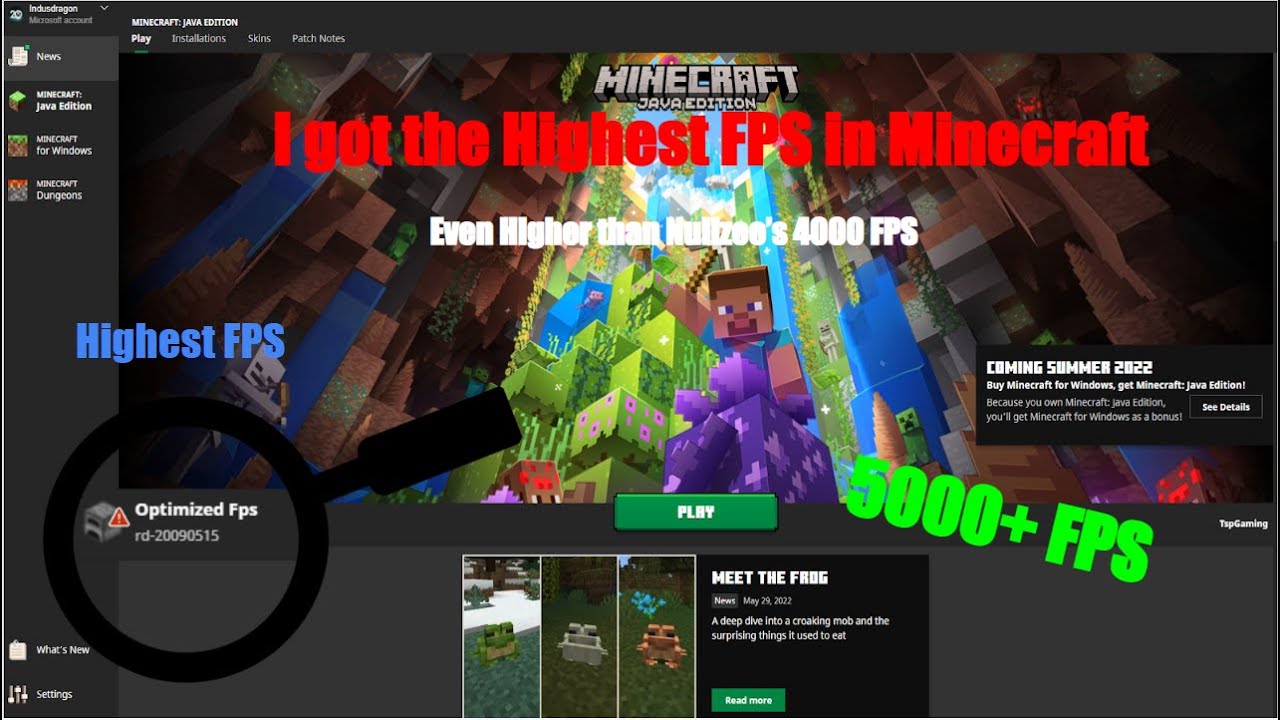 I have the highest FPS on Minecraft - YouTube