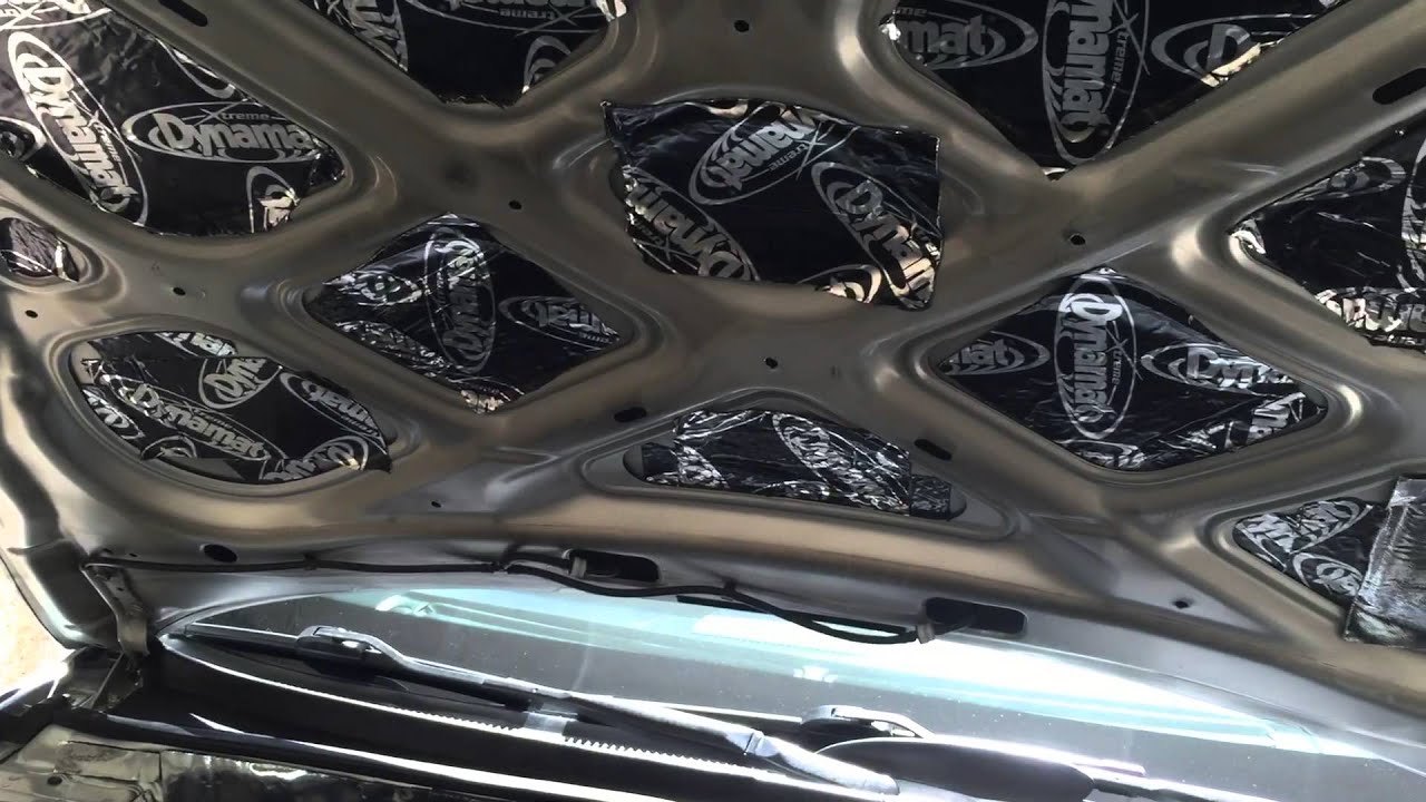 Dynamat hood - YouTube