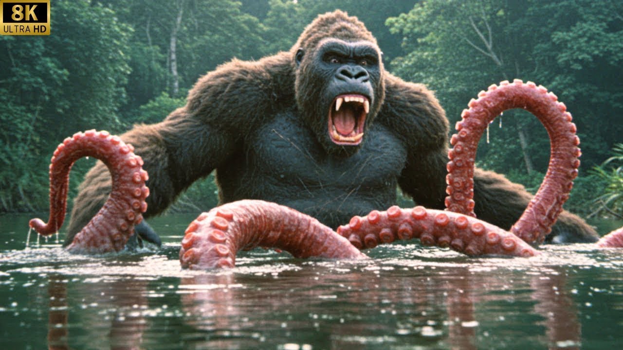 King Kong vs Giant Octopus Fight Scene: Skull Island - YouTube