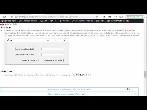 Exercice Python, Application Graphique Avec Tkinter - YouTube